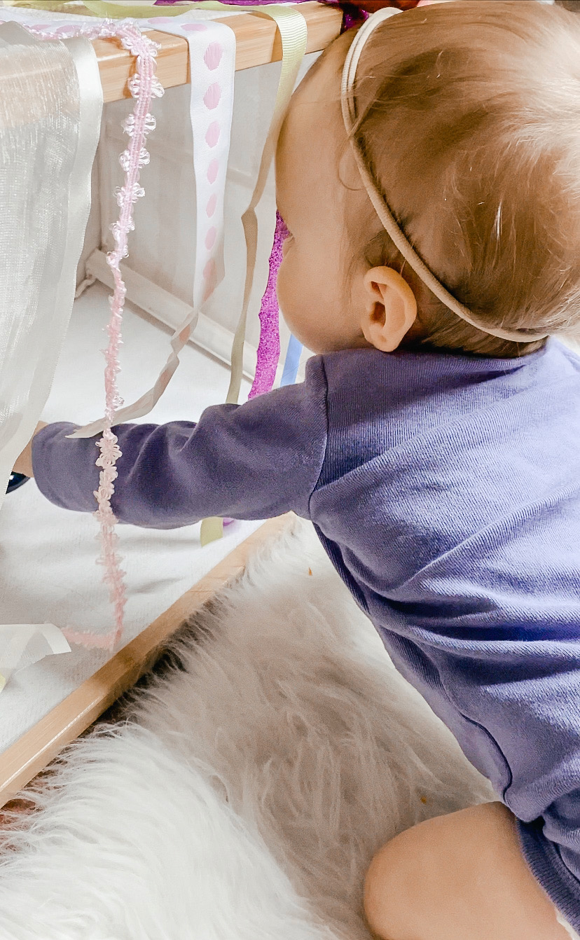 Simple Sensory Activity for Babies With Ribbons - Emily's Little Loves